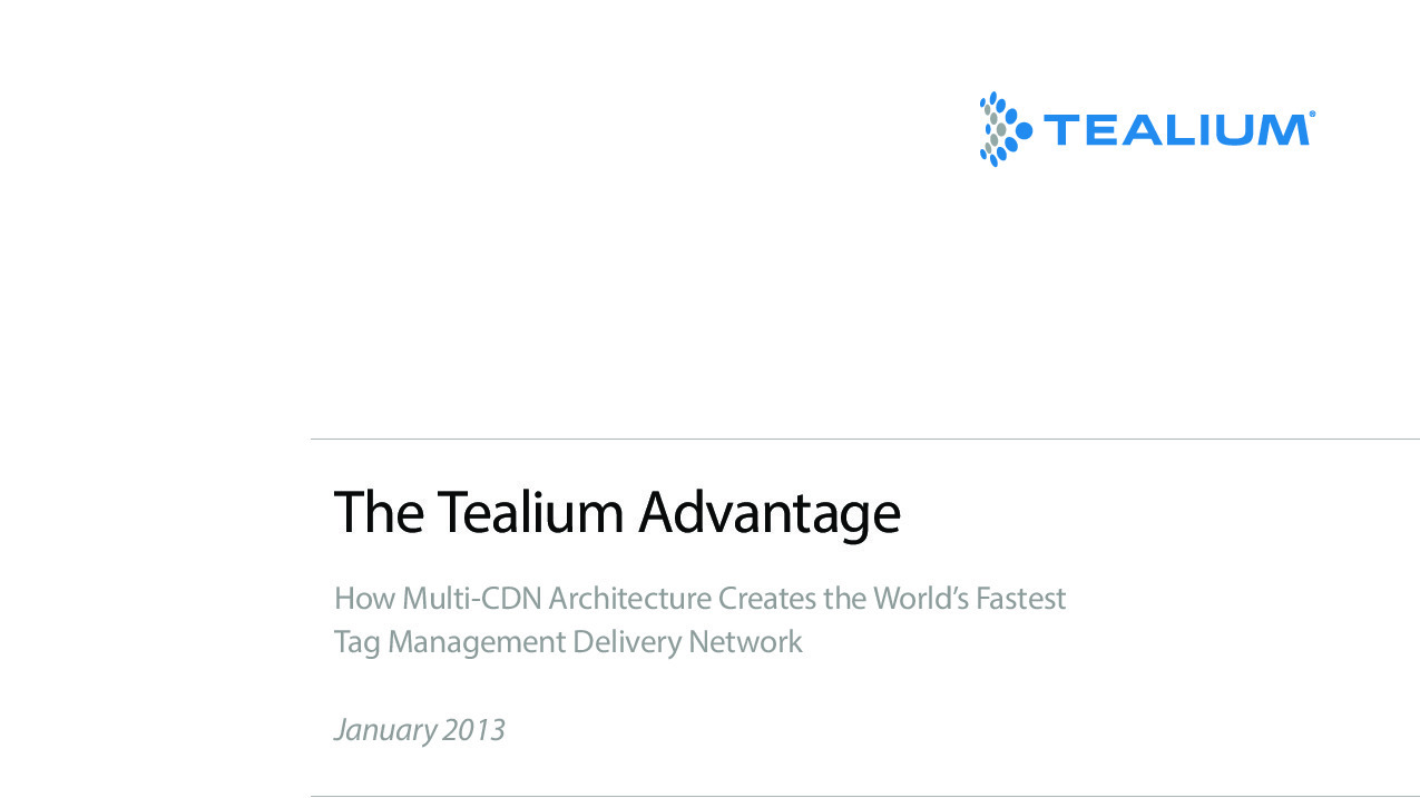 Tag Management System - Tealium IQ Enterprise Solutions | Tealium